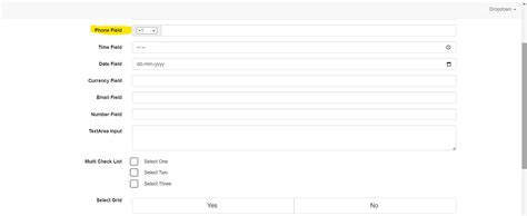 Dropdown With Option To Navigate To Different Fields In Form