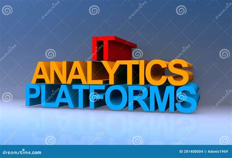 It Analytics Platforms On Blue Stock Illustration Illustration Of