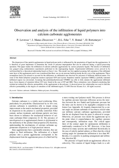 Pdf Observation And Analysis Of The Infiltration Of Liquid Polymers Into Calcium Carbonate