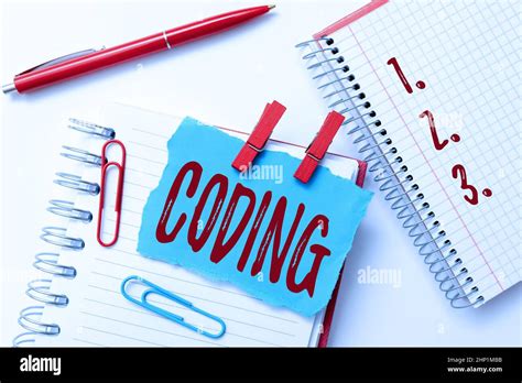 Handwriting Text Coding Word For Assigning Code To Something For