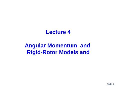 Pdf Lecture 4 Angular Momentum And Rigid Rotor Models And Dokumentips