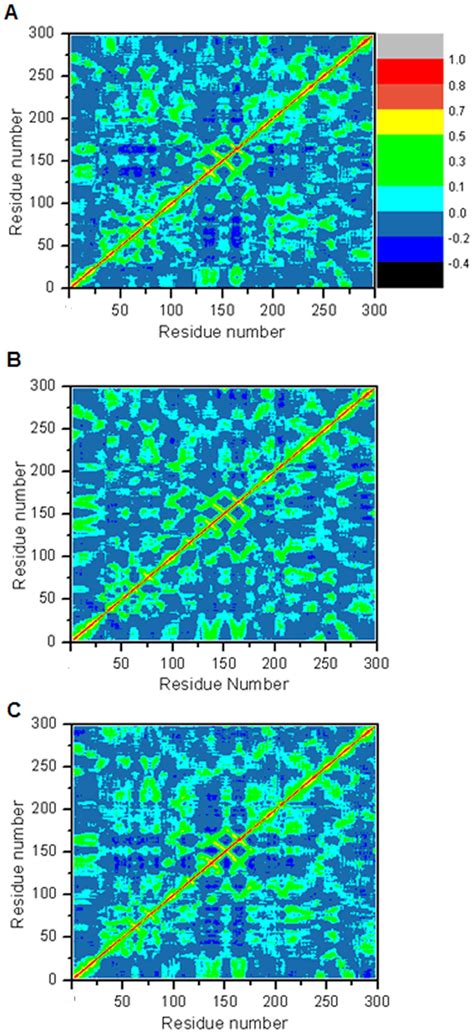 Cross Correlation Matrices Of The Fluctuations Of Coordinates For Cα Download Scientific