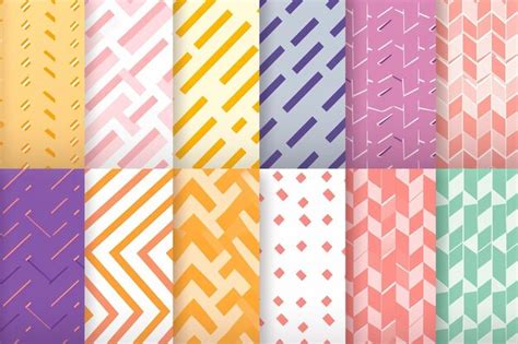 Premium Ai Image Vector Geometric Seamless Patterns Collection