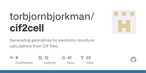Github Torbjornbjorkmancif2cell Generating Geometries For