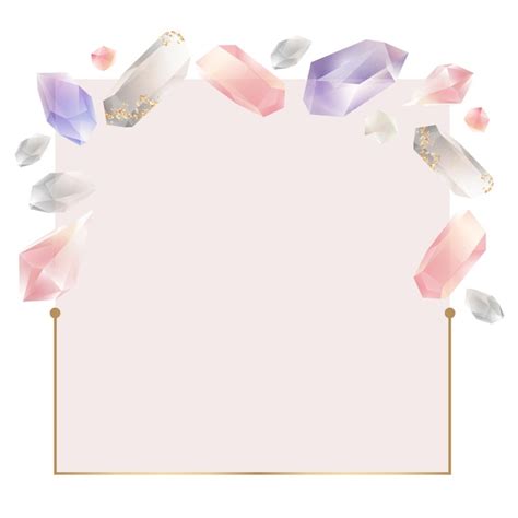 Png эстетические драгоценные камни дизайн рамы прозрачный фон Премиум фото