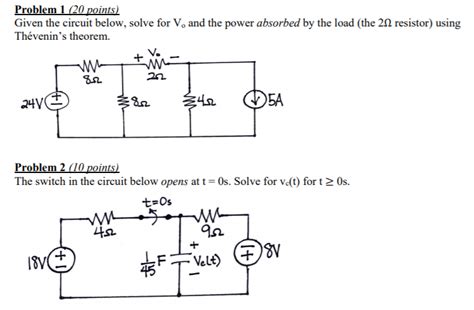 solved problem 1 20 points given the circuit below solve