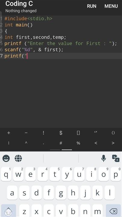 swapping of two numbers in c program c program to swap two numbers shorts short