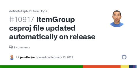 Itemgroup Csproj File Updated Automatically On Release · Issue 10917