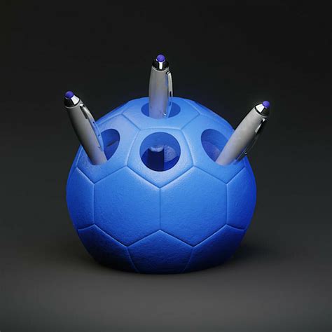 Stl File Soccer Ball Pen Holder・3d Print Object To Download・cults