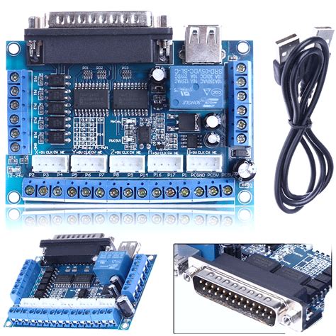 Mach3 Interface Board Cnc 5 Axis With Optocoupler For Stepper Motor Driver With Usb Cable