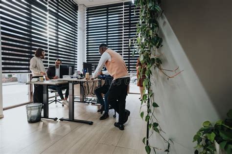 Business Team Brainstorming Analyzing Market Data Planning Strategies For Growth And