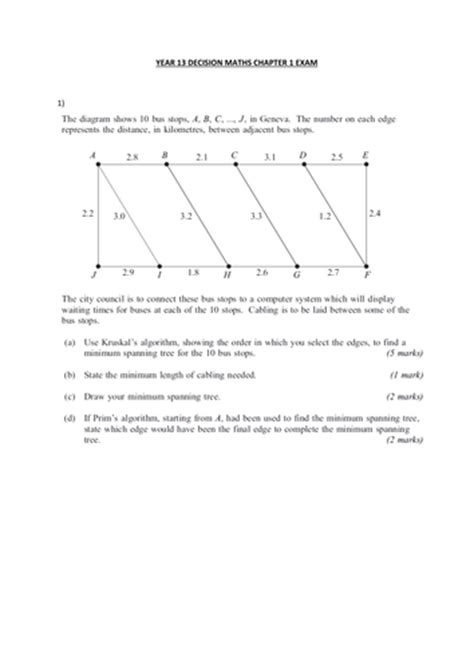 Prims And Kruskals Algorithm Minimum Connector Trees Chapter 1 Aqa