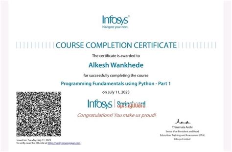 Alkesh Wankhede On Linkedin Infosysspringboard Python Learning
