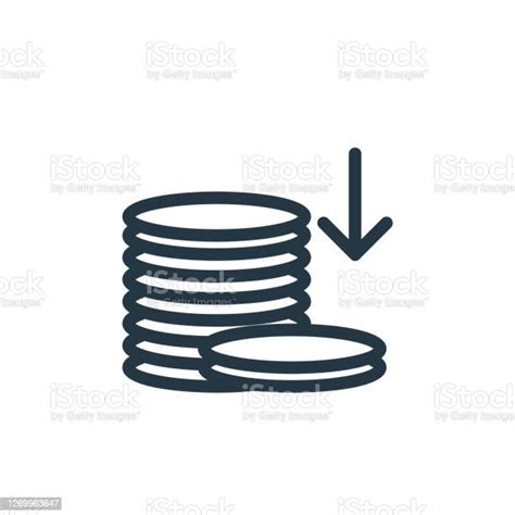 쇼핑 컨셉에서 아이콘 벡터를 다운합니다 다운 편집 가능한 스트로크의 얇은 선 그림입니다 웹 및 모바일 앱 로고 인쇄 미디어에