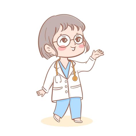 Premium Vector Cartoon Chibi Girl Doctor Illustration Vector