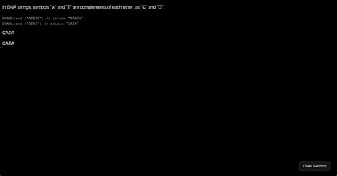 Complementary Dna Codesandbox