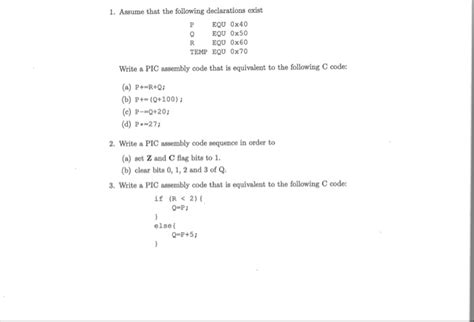 Solved 1 Assume That The Following Declarations Exist P Equ