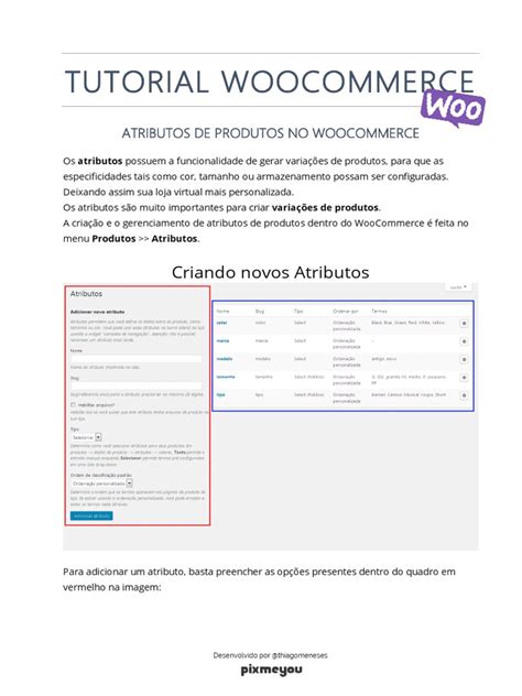 Tutorial Woocommerce Cadastro De Produtos Atributos 3 De 3 Pdf Sites Programas