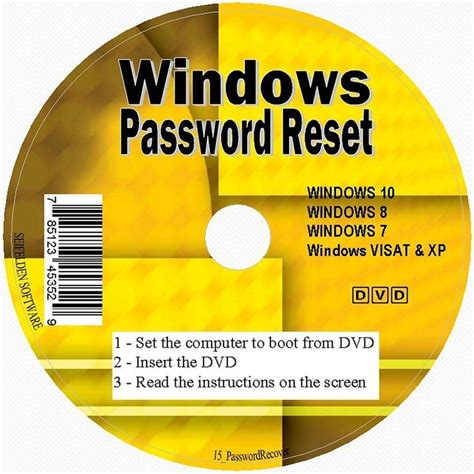 Windows Password Reset Recovery Cd For Windows 10 81 8 7 Vista Xp