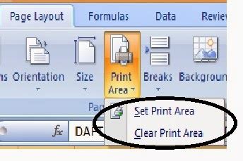 Menentukan Print Area Pada Dokumen Microsoft Office Excel 2010 Fungsi Dan Rumus Excel Lengkap
