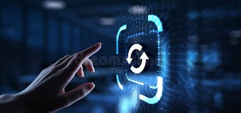 Update System Upgrade Software Version Technology Concept On Virtual Screen Stock Photo Image