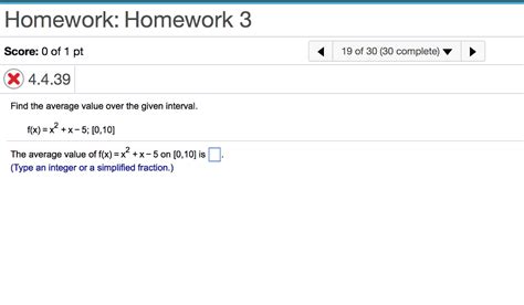solved find the average value over the given interval f x