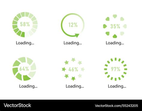 loading percentage indicators royalty free vector image