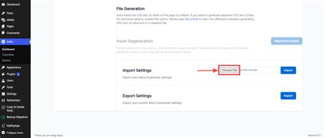 How To Import Export Astra Customizer Settings