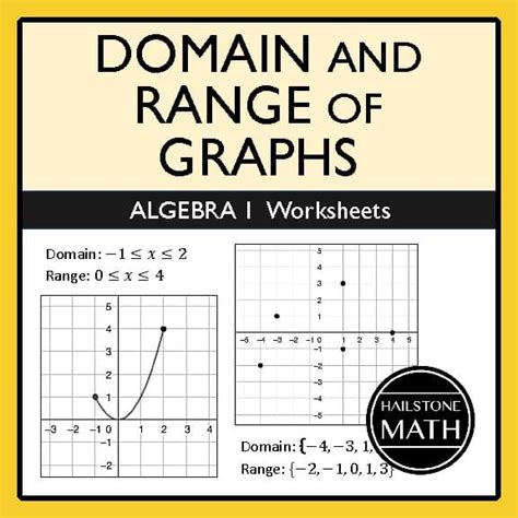 Domain And Range Of Graphs Worksheet By Hailstone Math Tpt
