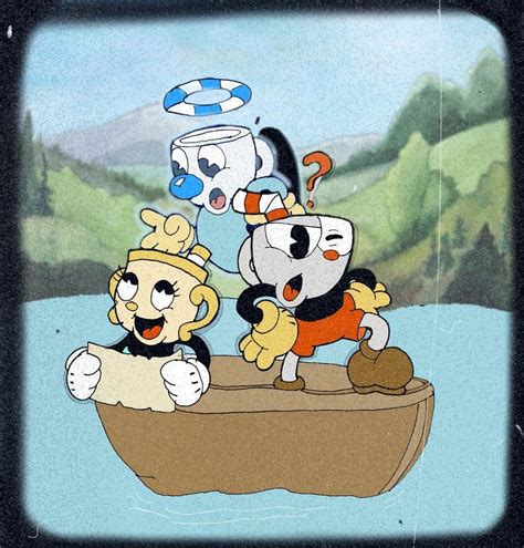 Cuphead Boat Cuphead And Mugman Scared Cuphead And Mugman Running