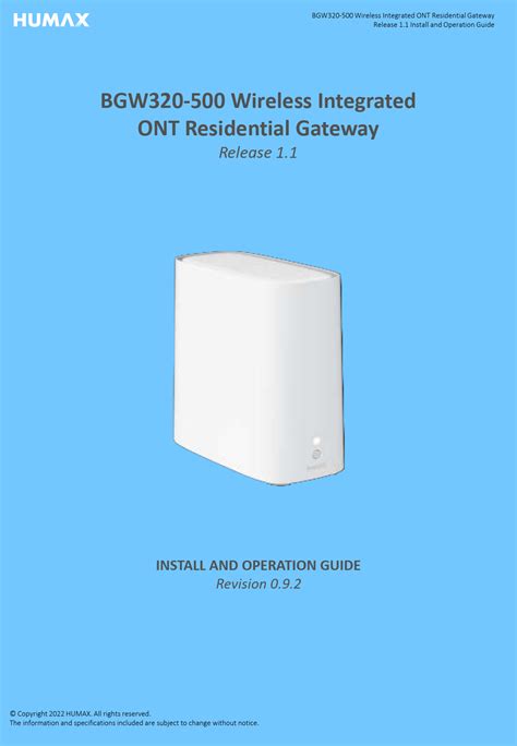 Bgw320 500 Wireless Integrated Ont Residential Gateway User Manual