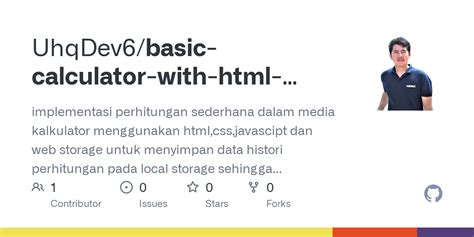 GitHub UhqDev6 Basic Calculator With Html Css Js And Web Storage Implementasi Perhitungan