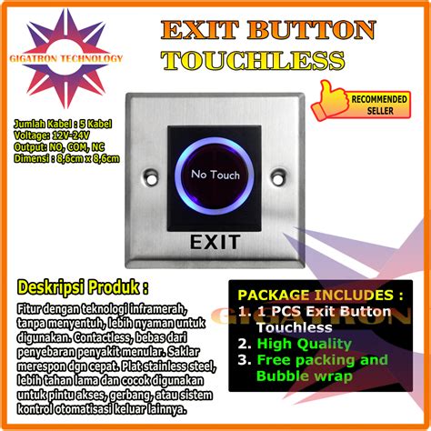 Jual No Touch Exit Button Touchless Infrared Sensor Tombol Akses Lift
