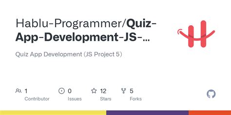 Github Hablu Programmerquiz App Development Js Project 5 Quiz App