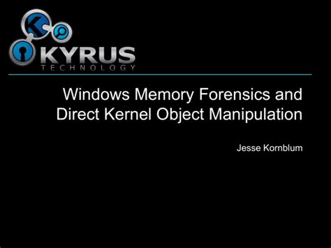 windows memory forensics against direct kernel