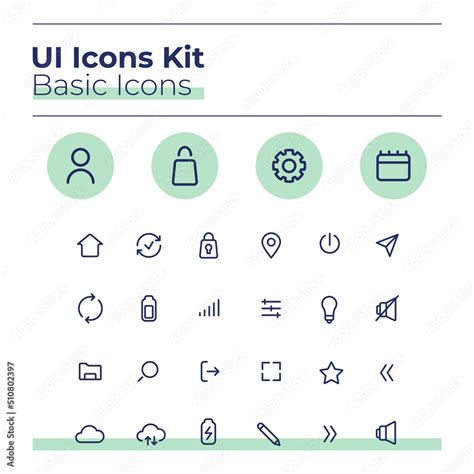 Basic Ui Icons Kit Settings Thin Line Vector Symbols Set Upload File To Cloud With Wi Fi