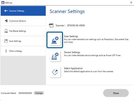 Changing The Scan Settings