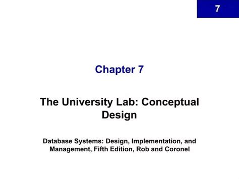 Ppt The University Lab Conceptual Design Database Systems Design Implementation And