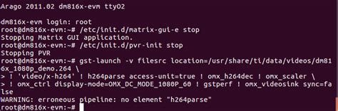 Tms320dm8168 Warning Erroneous Pipeline No Element H264parse On