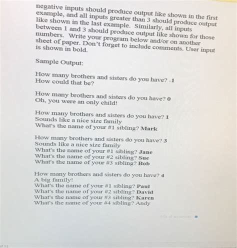 Solved Write A Program To Behave Exactly As Shown With These