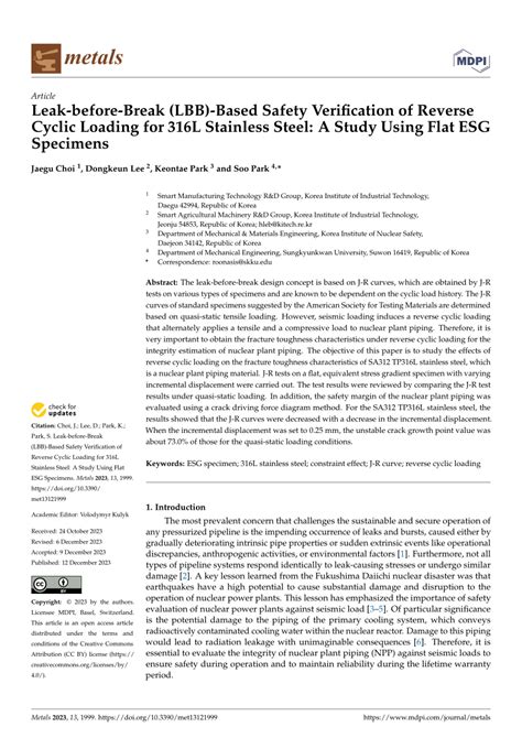 Pdf Leak Before Break Lbb Based Safety Verification Of Reverse