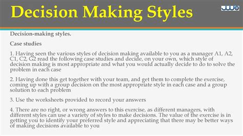4 Decision Making Styles