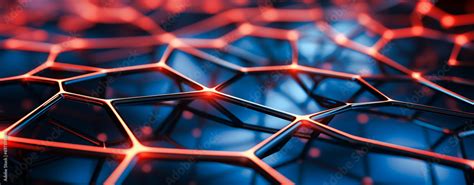 Abstract Image Of A Molecular Structure With Shiny Red Light Stock Illustration Adobe Stock