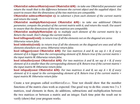 solved 1 continuing writing the cmatrix class in question