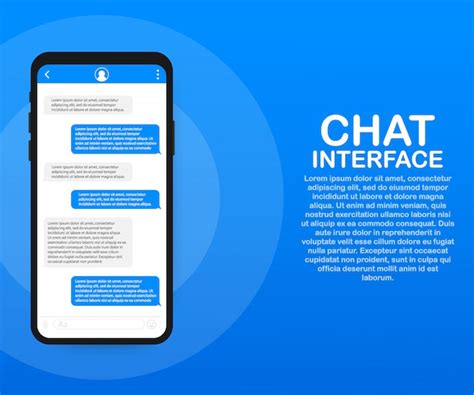 대화 창이있는 채팅 인터페이스 응용 프로그램 클린 모바일 Ui 디자인 컨셉 Sms 메신저 프리미엄 벡터