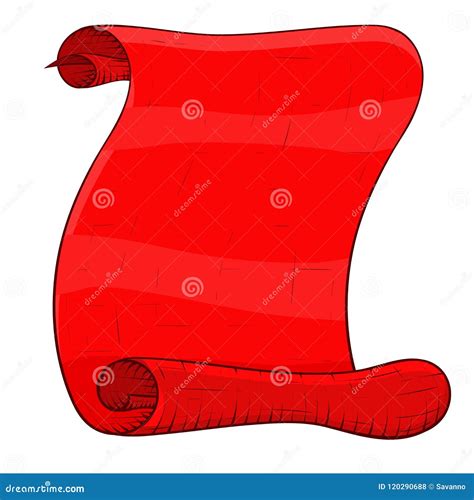 Red Paper Scroll Sketch Stock Vector Illustration Of Character