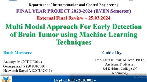 MULTI MODAL APPROACH FOR EARLY DETECTIONOF BRAIN TUMOR USING MACHINE LEARNINGTECHNIQUES YouTube