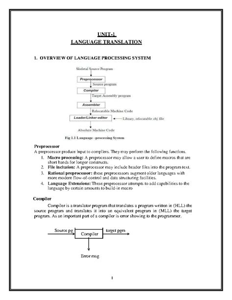 Cd Notes 2 All About The Jntuh R18 Unit 1 Language Translation 1 Overview Of Language