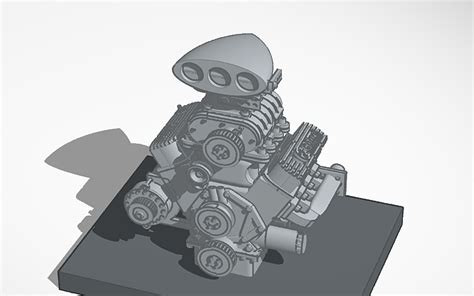 3d Design Car Engine Decoration Tinkercad