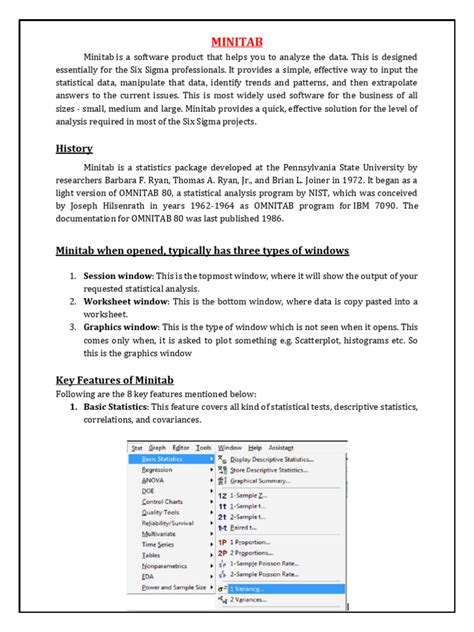 Minitab Pdf Statistics Analysis Of Variance